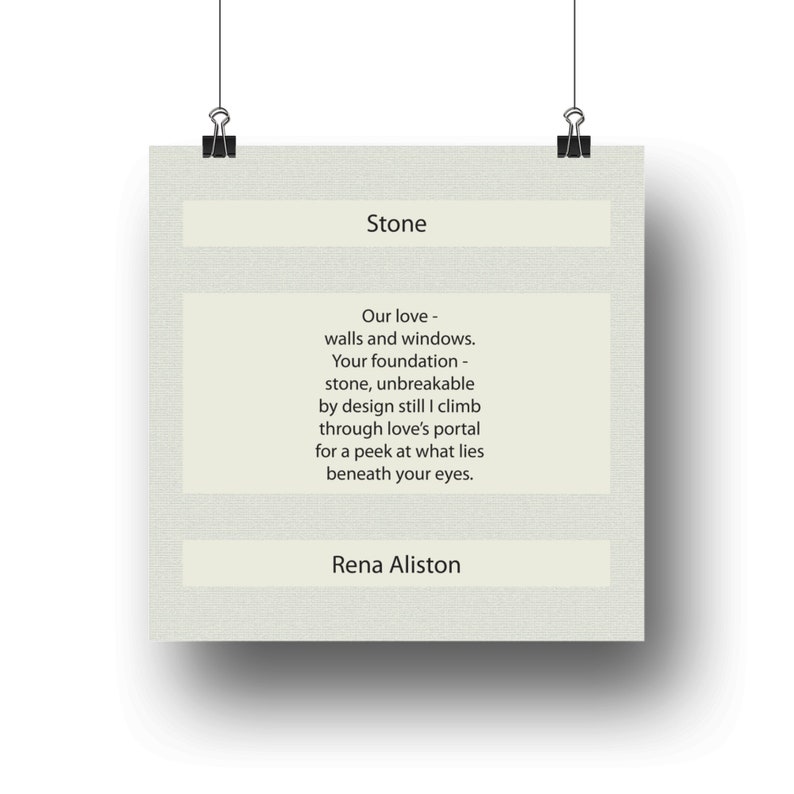 Stone Poem Digital Printable Art Print Rena Aliston Wall - Etsy