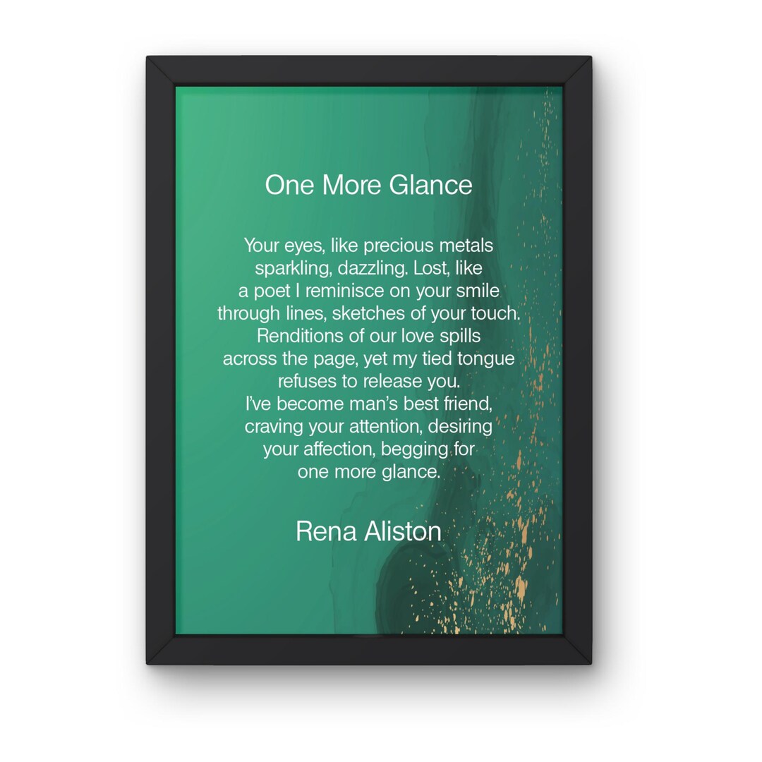 Gothic Poem Art Print "one More Glance" by Rena Aliston - Etsy