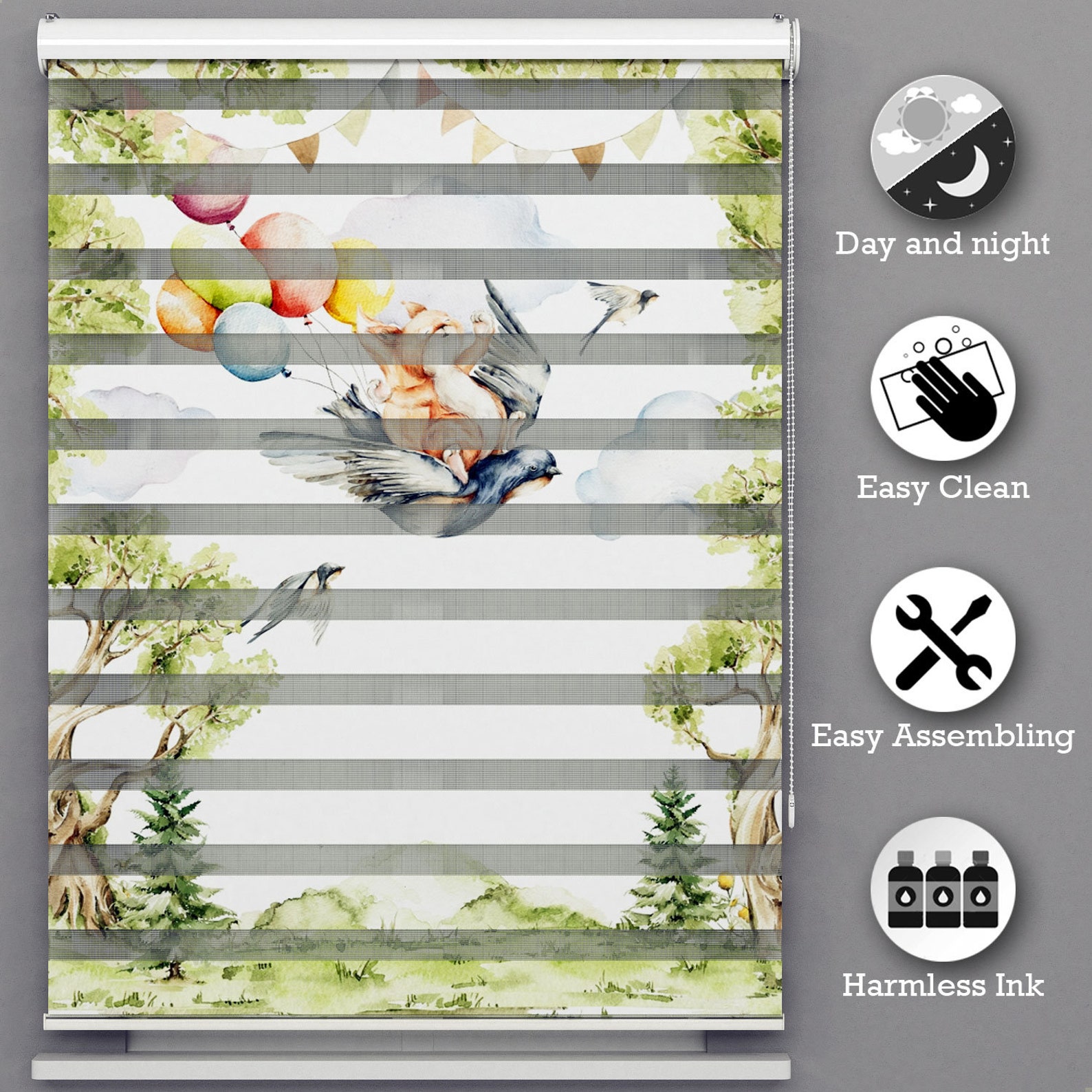 Customizable Shades Roller Blind Made for Day and Night Use suitable ...