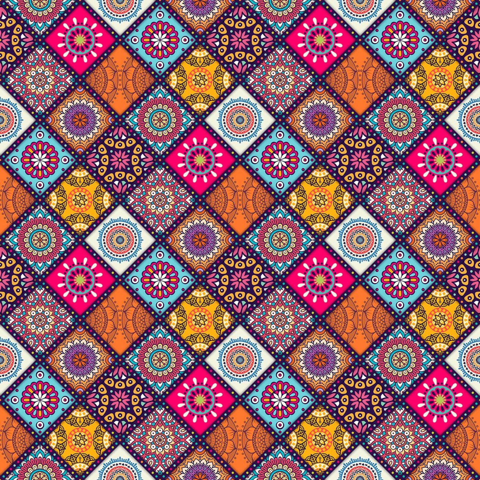 Colorful Damask Pattern and Pillow, Carpet, Tablecloth, Curtain, Duvet ...