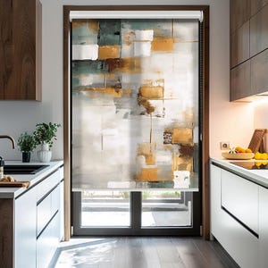 Watercolor Patchwork Pattern Themed Printed Roller Shades | Patterned Custom Roller Blinds ...