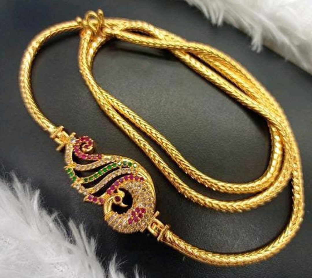 Mop Chain/ Gold Plated Covering Mop Neckchain/ Mugappu Chain/ South ...
