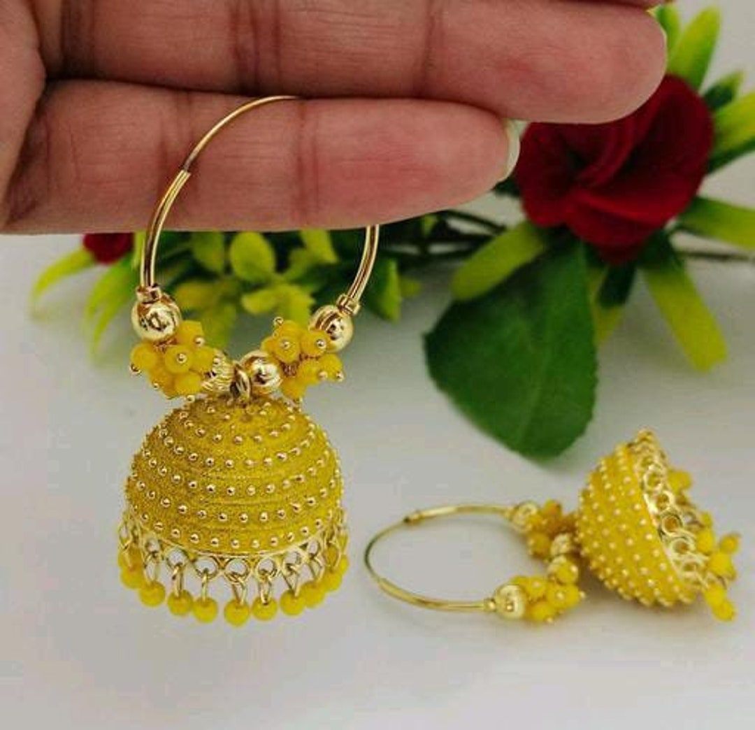 Haldi Ceremony Chandbaliya Hoop Women Earrings/boho Jewellery ...