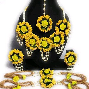 Haldi Ceremony Necklace With Earrings Set /beautiful Handcrafted ...