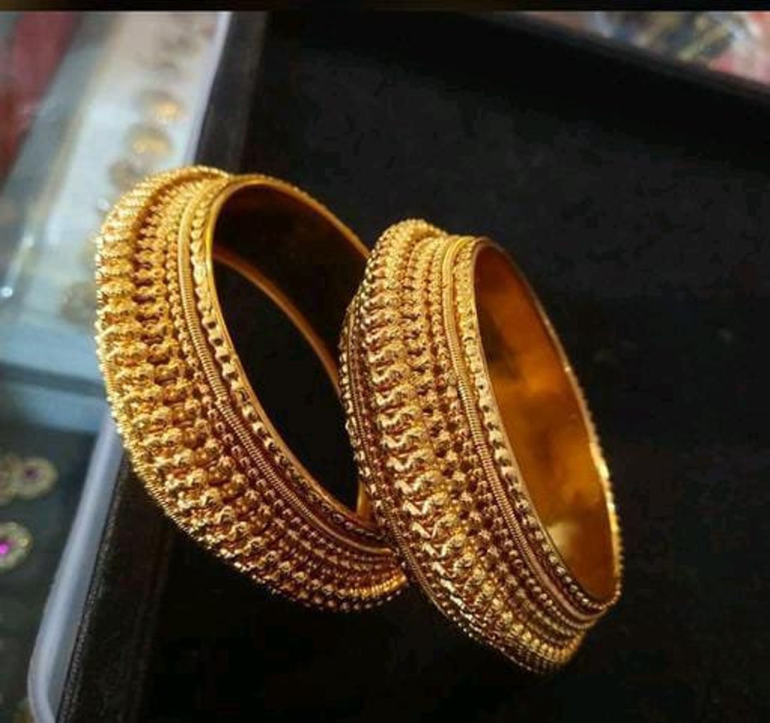 Rajwadi Kadali Bracelet Gold Plated Kangan Kada for Women/ Indian ...