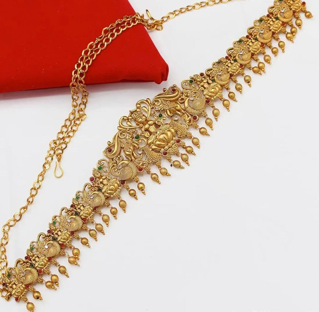 Temple Gold Bridal Belt, Bridal 14k Gold Kamarband Belt, Wedding ...