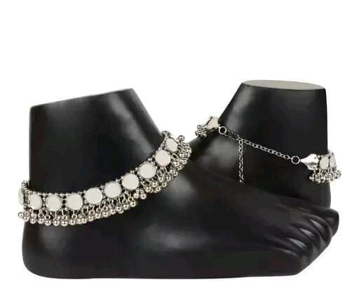 Oxidised Silver Indian Anklets Payal Silver Leg Design Simple Traditional Mirror Jhoomar Payal Ethnic Ghungroo High Quality Sound Anklets Etsy