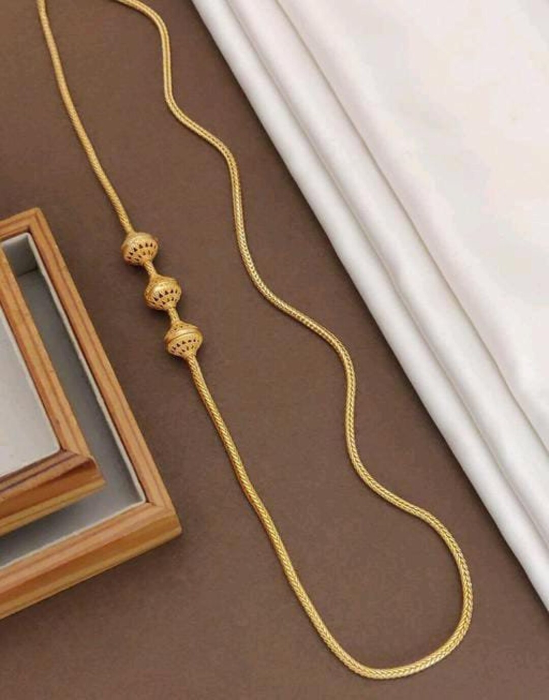 Mop Chain/ Gold Plated Covering Mop Neckchain/ Mugappu Chain/ South ...