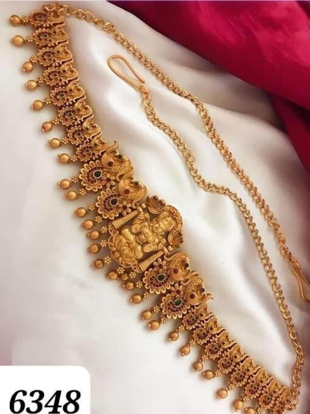 Gold Plated Waist Chain/ Traditional Indian Hip Belt/ Temple Jewelry ...