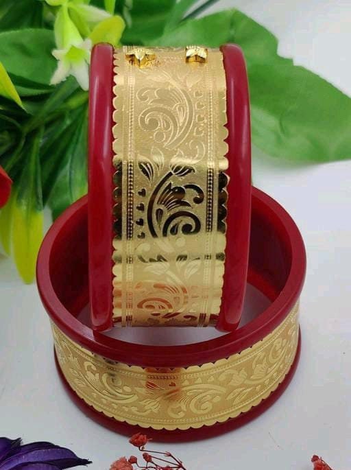 Indian Shakha Pola Bangles/red Bangles/indian New Designer Bangoli ...