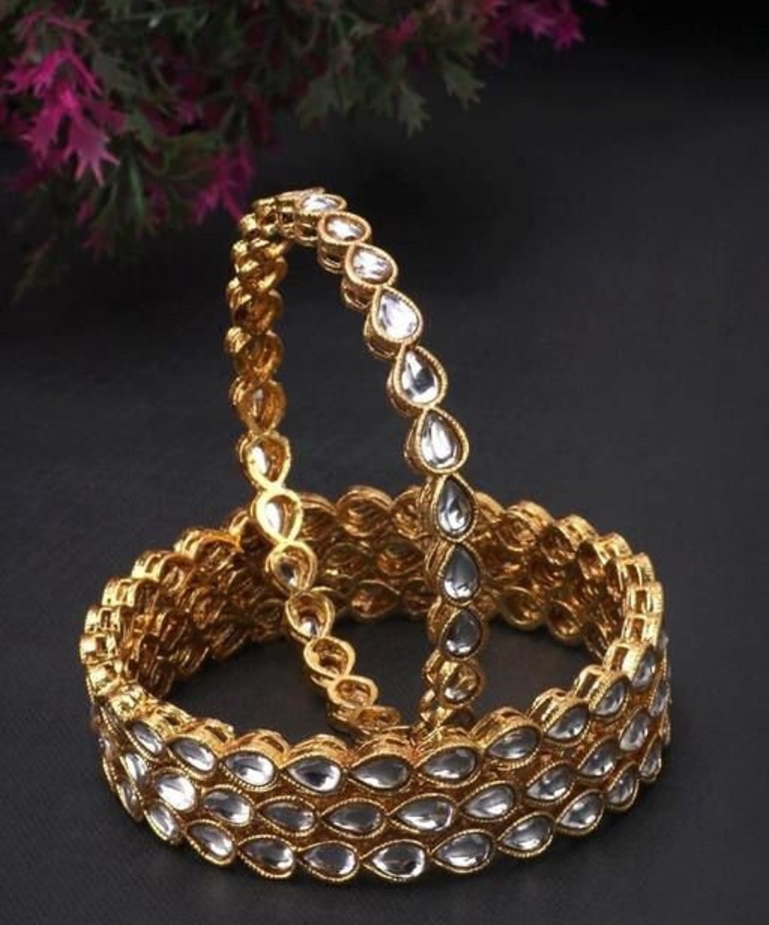 Kundan Sabyasachi Gold Plated Bangles/rajgharana Bangles/ Traditional ...
