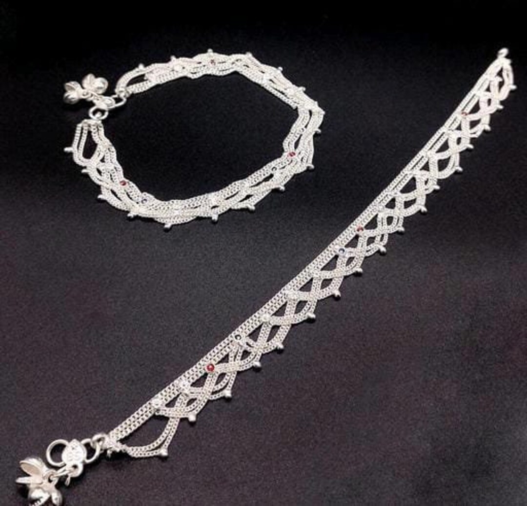 Silver Anklet, Traditional Anklets, Beautiful Heavy Bridal Ghnghroo ...