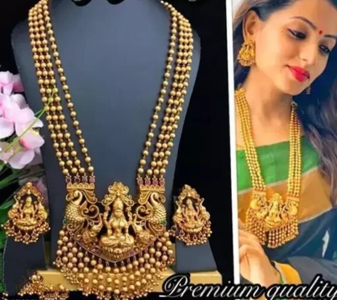 Antique Gold Matte Finish Maa Laxmi South Indian Jewelry Choker Set for ...