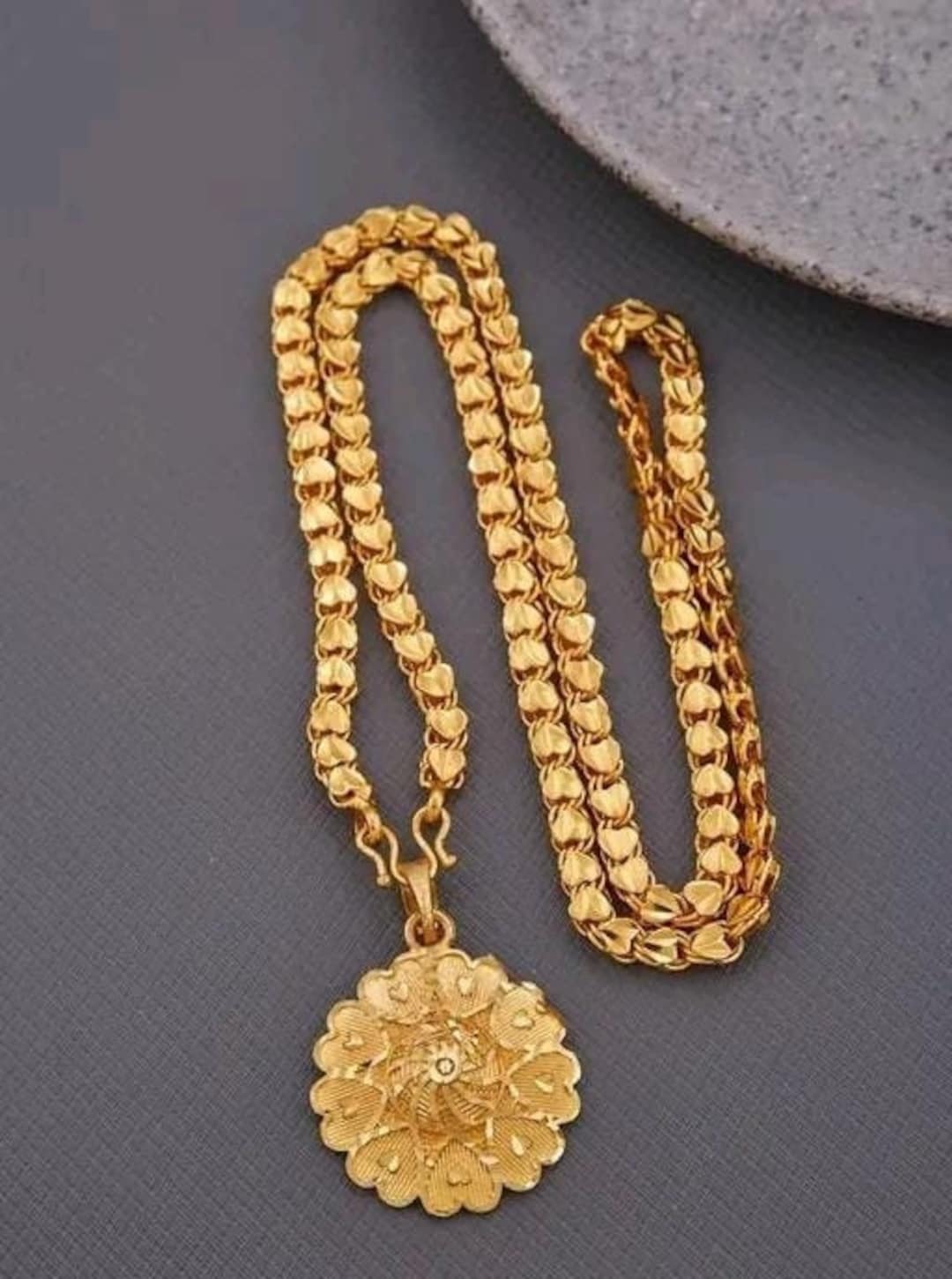 Gold Plated Long Haram Chain, Long Gold Pendant Designer Chain ...