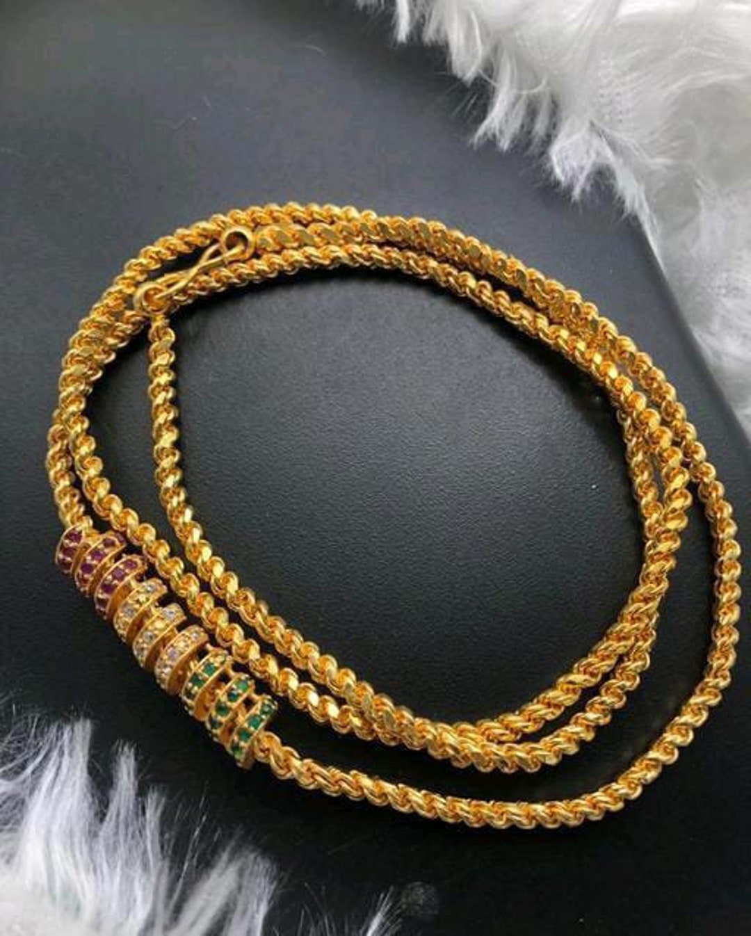 Mop Chain/ Gold Plated Covering Mop Neckchain/ Mugappu Chain/ South ...