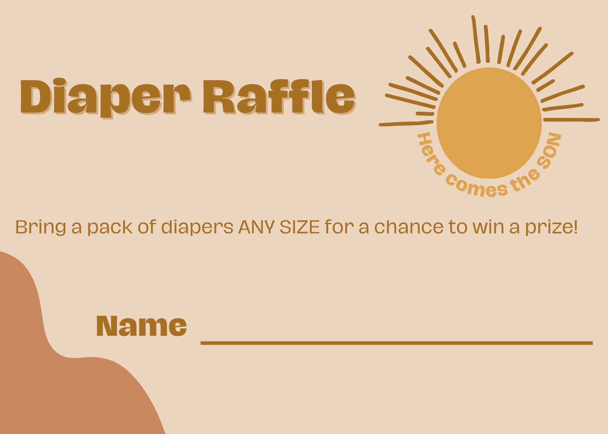 Boho Baby Shower Template Invitation, Diaper Raffle, Books for Baby and ...