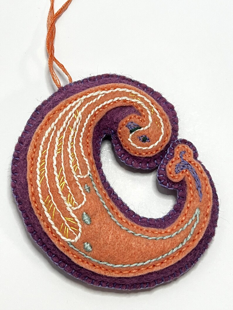 Hand Embroidered Felt Letter - C - Initial - Anytime Ornament - Hanging ...