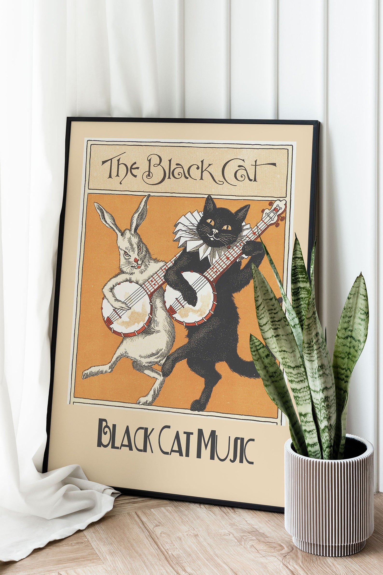 Black Cat Poster, Vintage Poster, Animal Poster, Printable Art ...