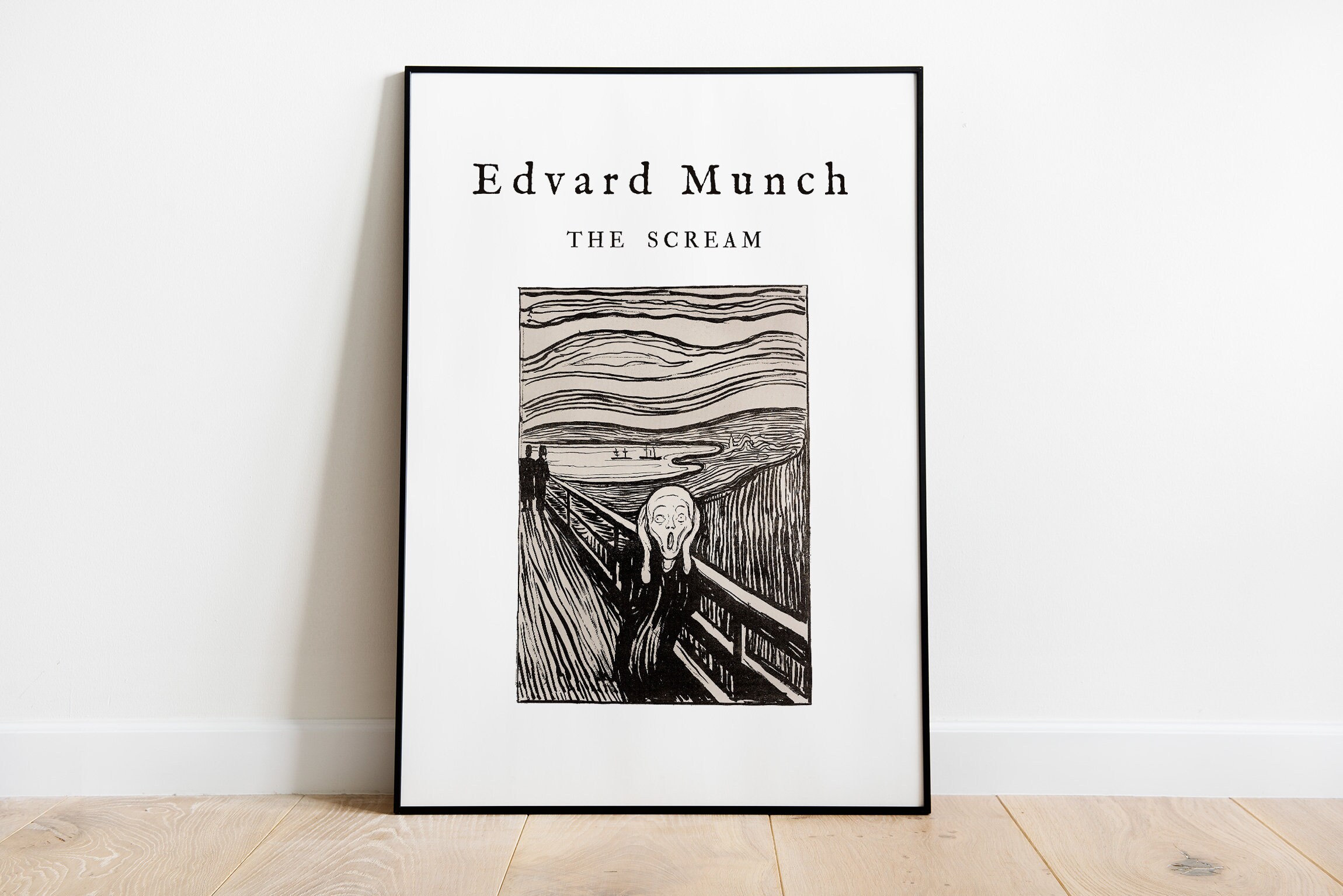 Edvard Munch Print, Scream Art Print, Black and White, Instant Art ...