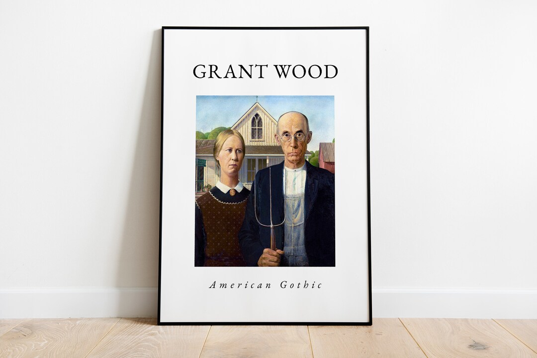 American Gothic Art Print, Grant Wood Art Print, Modern Art, Painting ...
