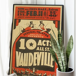 Old Theatre Poster, Vintage Poster, Musical Poster, Printable Art ...