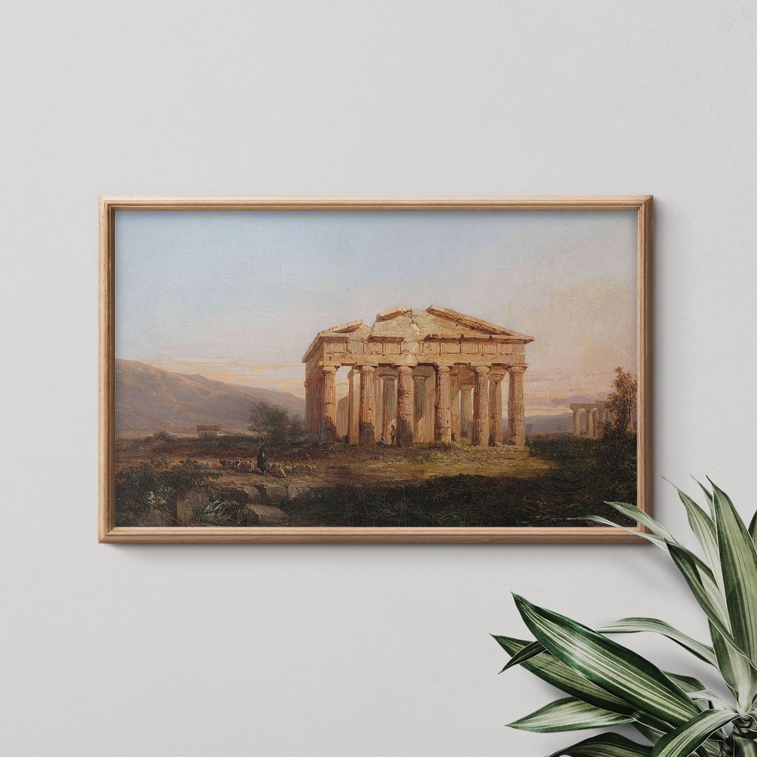 Temple Art Print, Ancient Rome Wall Art, Instant Painting, Gallery Wall ...