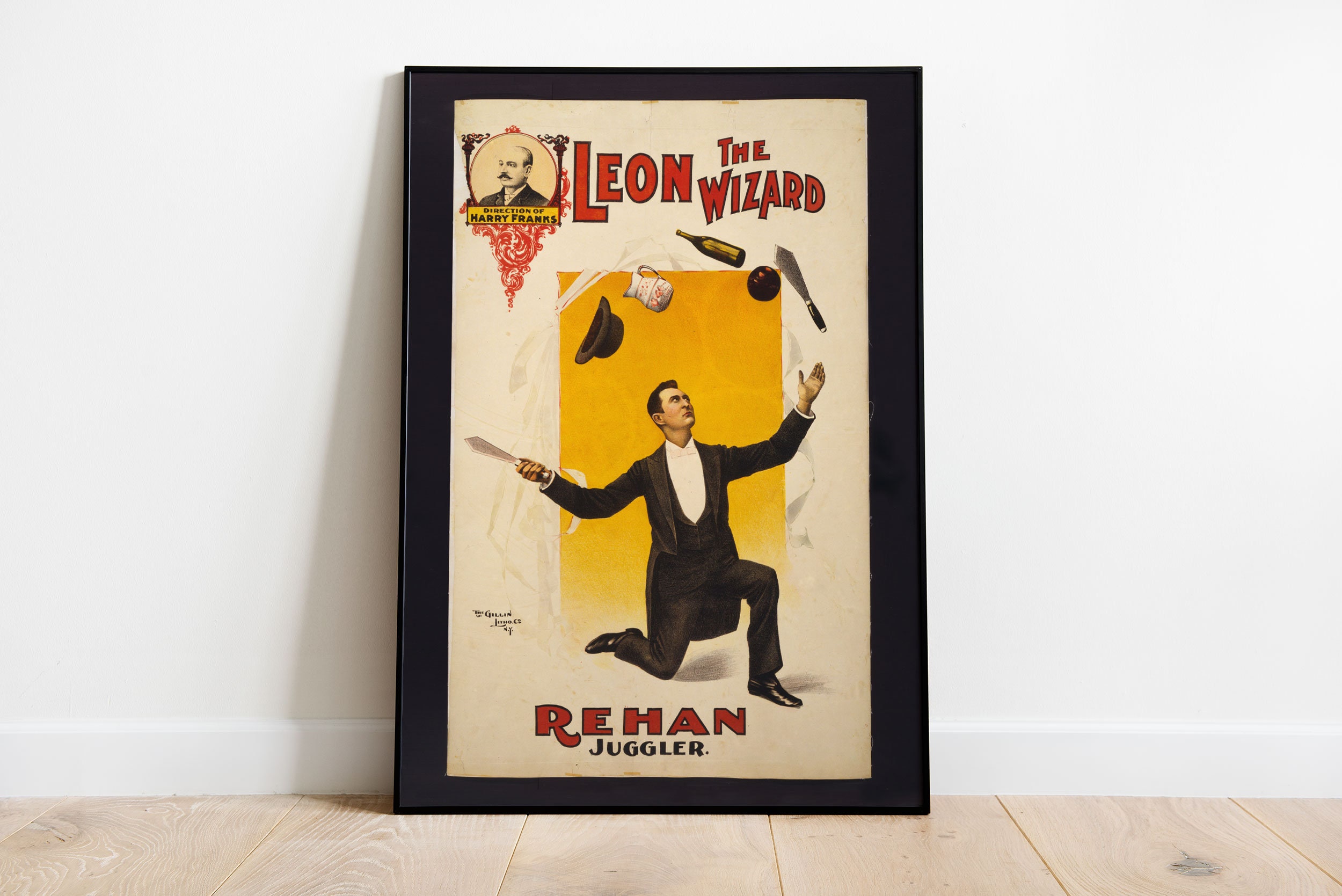 Leon the Wizard Poster, Magician Poster, Vintage Poster, Retro Poster ...