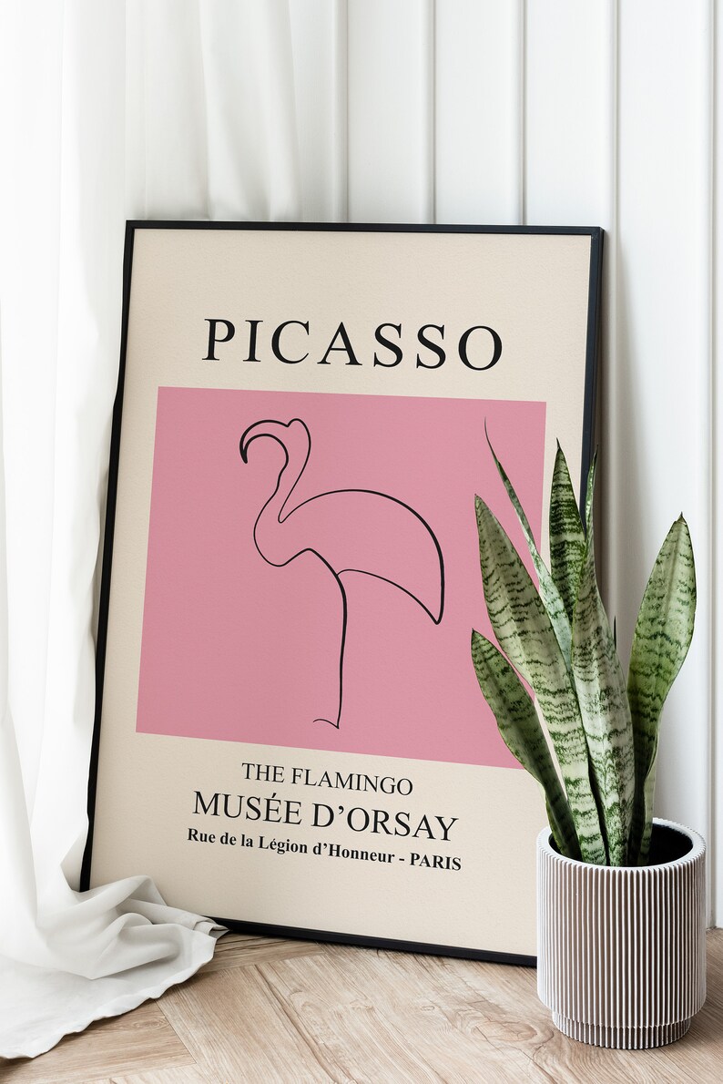 Picasso Art Print, Flamingo Art Print, Gallery Wall Art, Digital Art ...