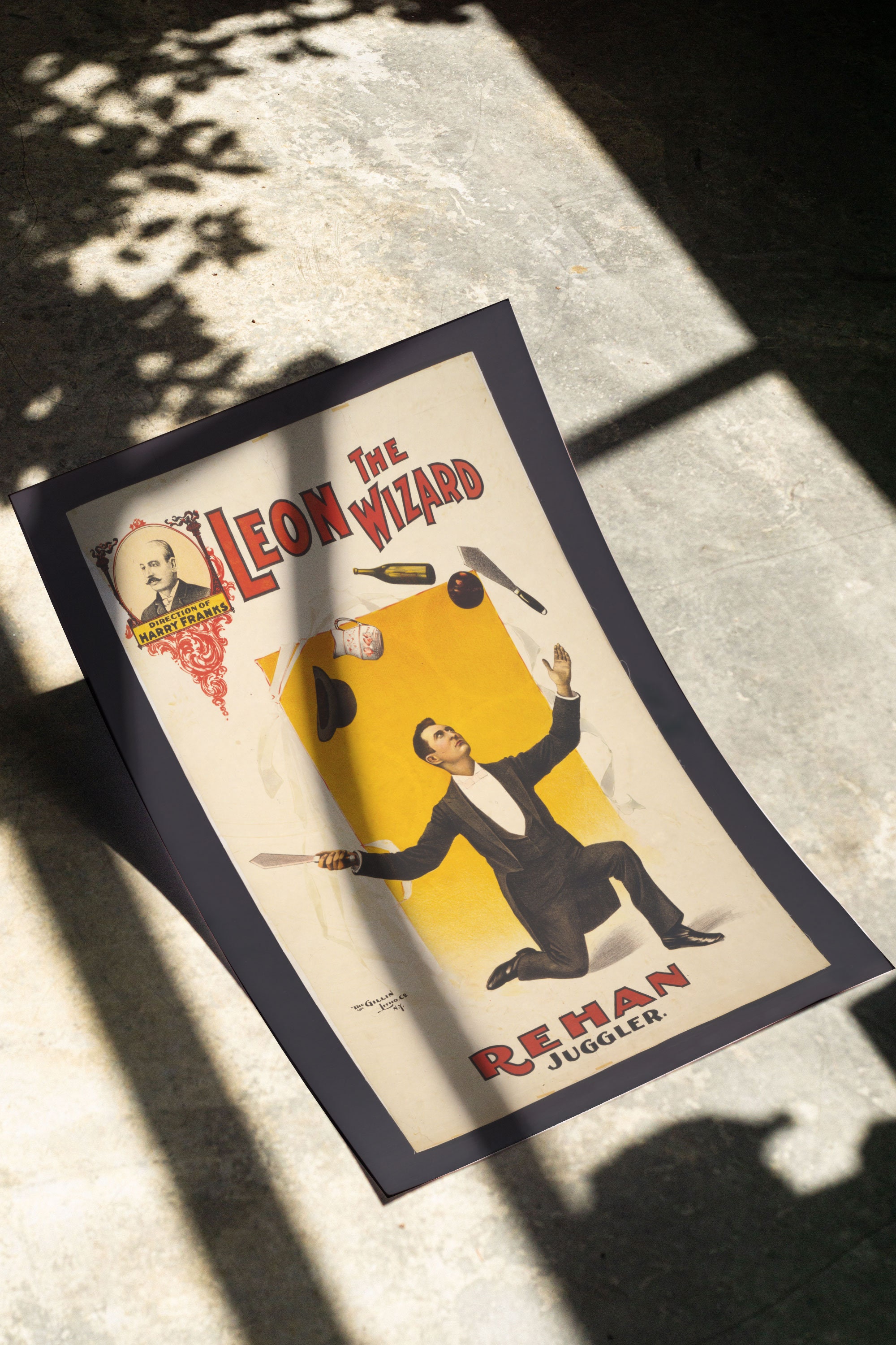Leon the Wizard Poster, Magician Poster, Vintage Poster, Retro Poster ...