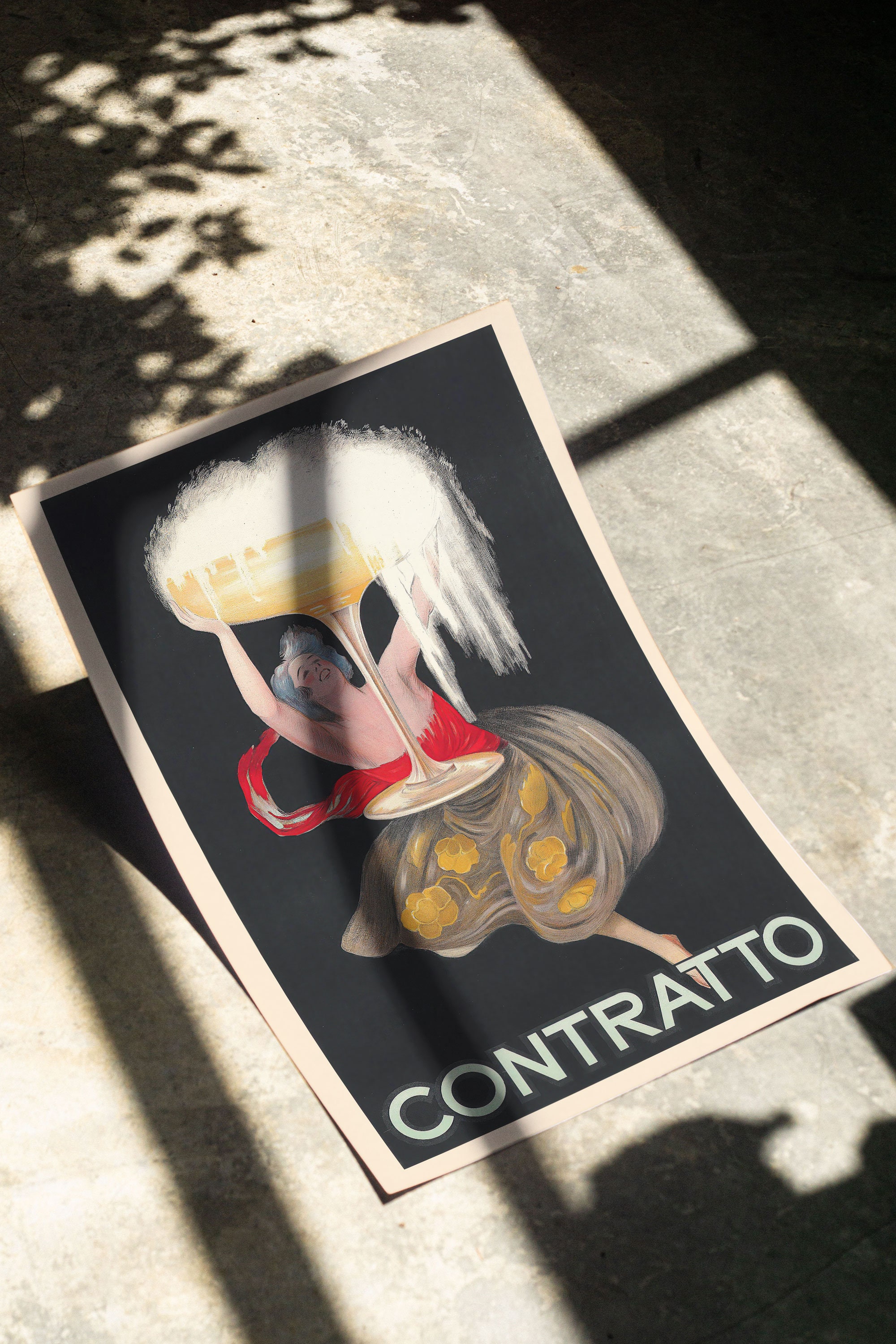 Contratto Poster, Vintage Art, Woman Art Print, Drink Poster, Kitchen ...