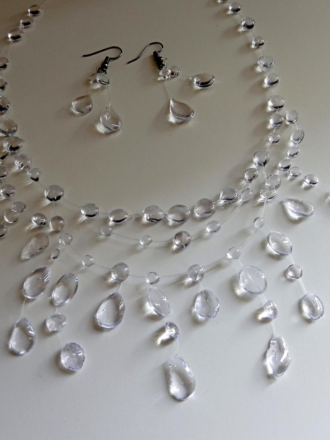 Handmade Water Drop Jewelry Set ,wedding Jewelry Set , Rain Drop ...