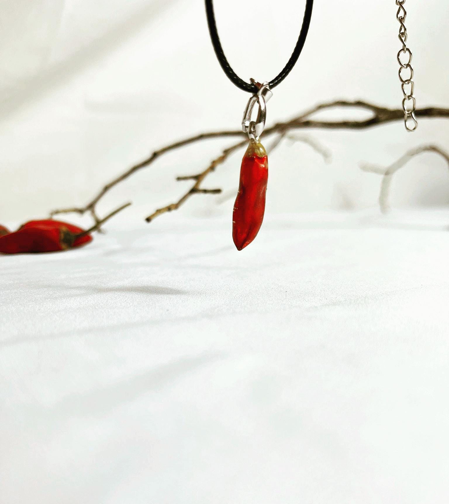 Red Chili Pendant, Chili Necklace, Chili Pepper Pendant, Red Chili ...