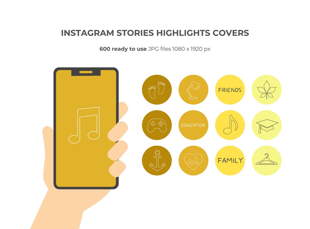 600 Yellow Instagram Highlight Covers, Instagram Story Cover, Yellow ...