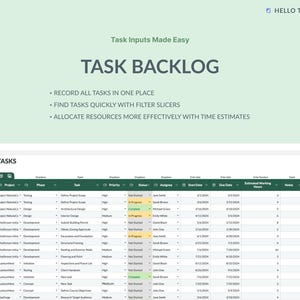Project Management Template: Google Sheets Task Tracker (digital ...