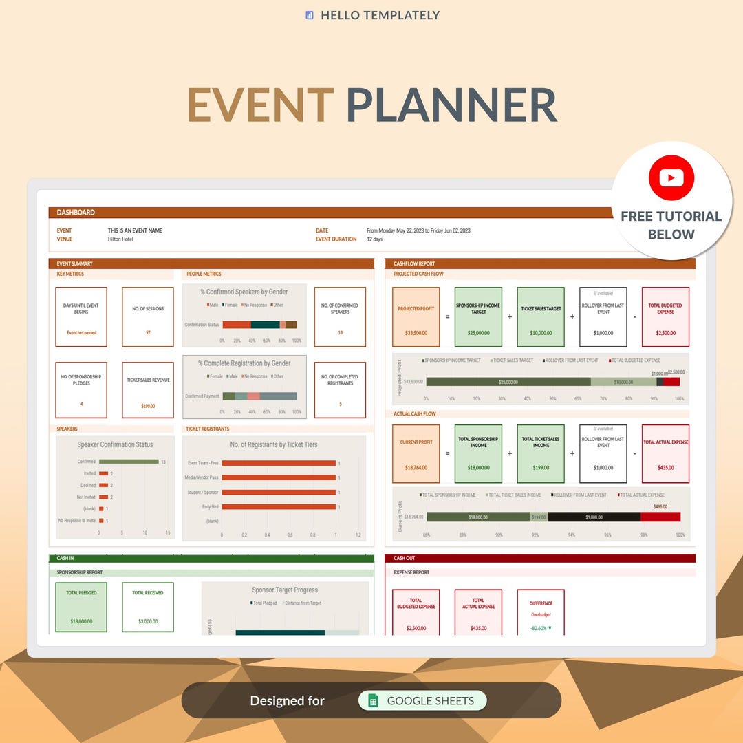 Event Planner Template: Seminar, Conference, Workshop (google Sheets ...