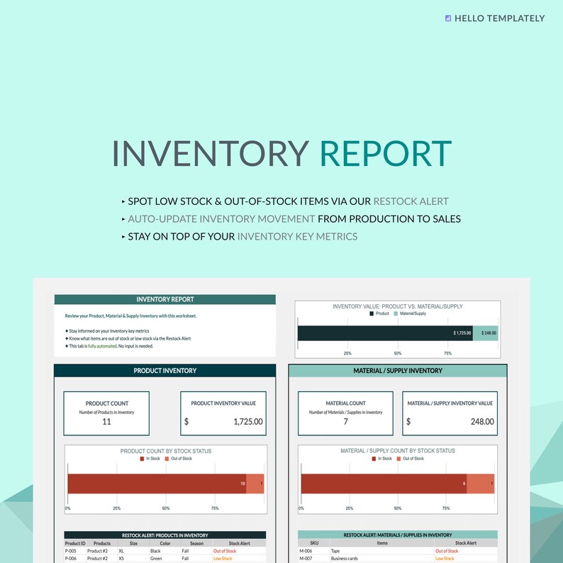 Inventory Tracker, Google Sheets Manage Stock, Purchase Orders, Order ...
