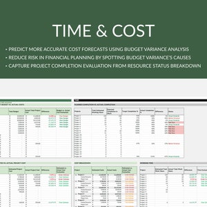 Project Management & Budgeting Template EXCEL Control - Etsy