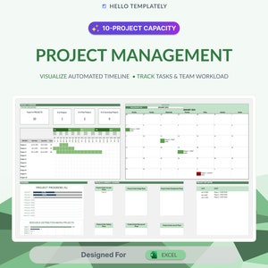 Project Management Template, EXCEL Task Manager, to Do List, Team ...
