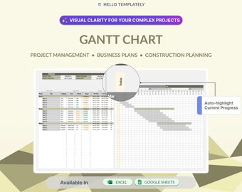 Gantt Chart Automated Project Timeline Task Tracker Google Sheets Template - Etsy