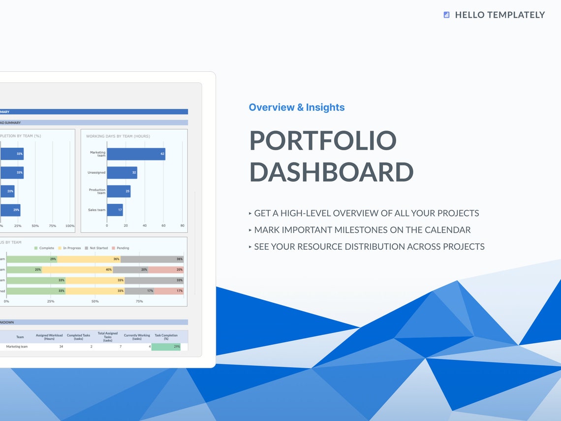 Portfolio Manager, Excel & Google Sheets | Project Management, Task ...