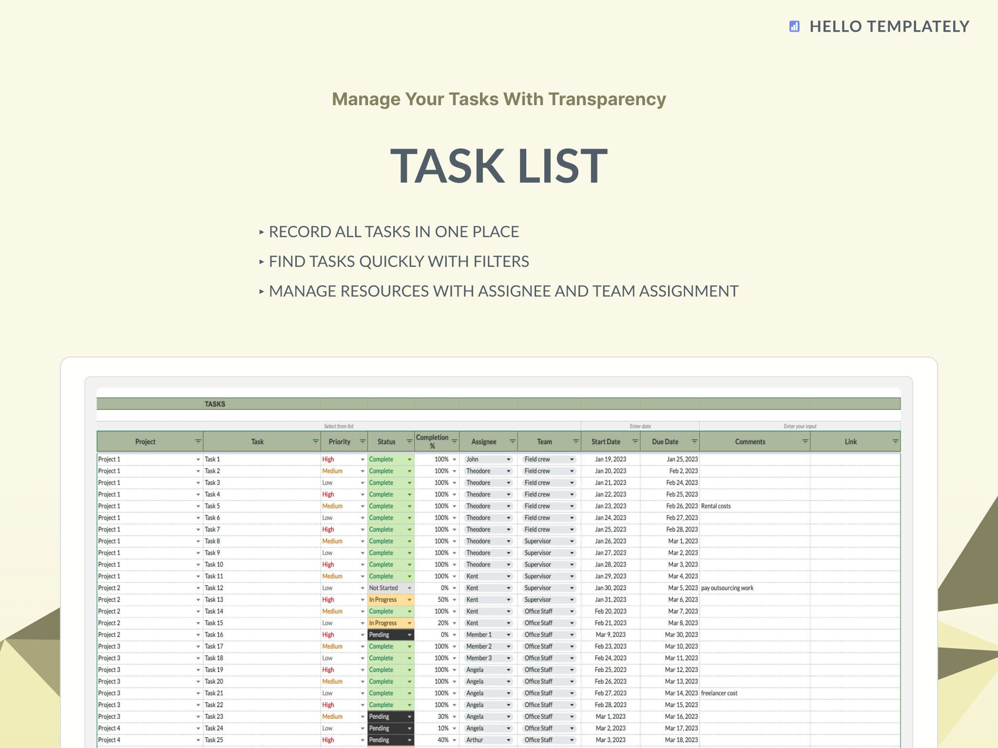 Kanban Board Template, Google Sheets Excel | to Do List, Task Priority ...