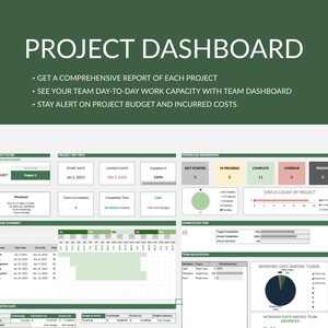 Project Management & Budgeting Template EXCEL Control - Etsy