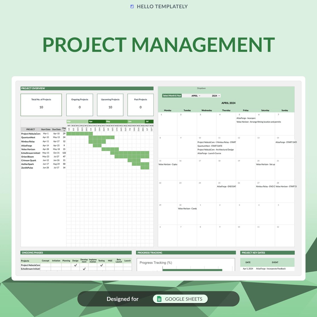 Project Management Template, Google Sheets | Task Manager, to Do List ...