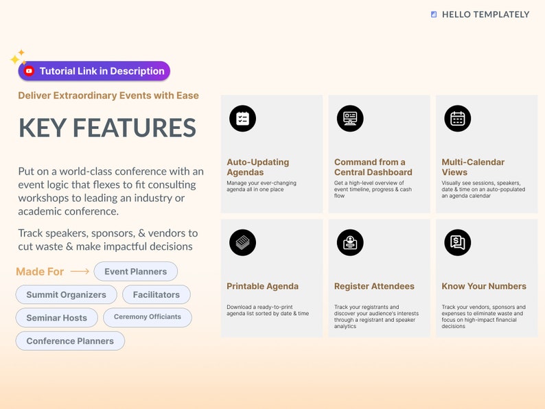 Event Planner Template: Excel Spreadsheet for Seminar & Conference - Etsy
