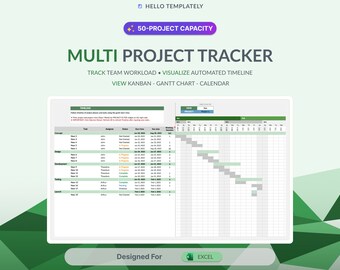 Multi Project Tracker, Google Sheets Project Management Dashboard, Workload, Resource Planning ...