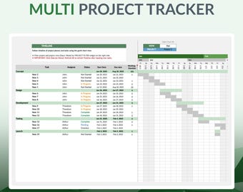 Multi Project Tracker, Google Sheets Project Management Dashboard, Workload, Resource Planning ...