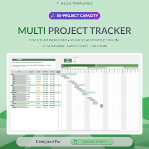 Multi Project Tracker, Google Sheets Project Management Dashboard ...