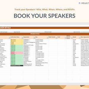 Event Planner Template: Excel Spreadsheet for Seminar & Conference - Etsy