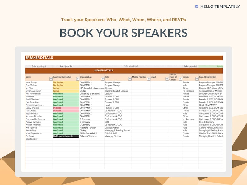 Event Planner Template: Excel Spreadsheet for Seminar & Conference - Etsy