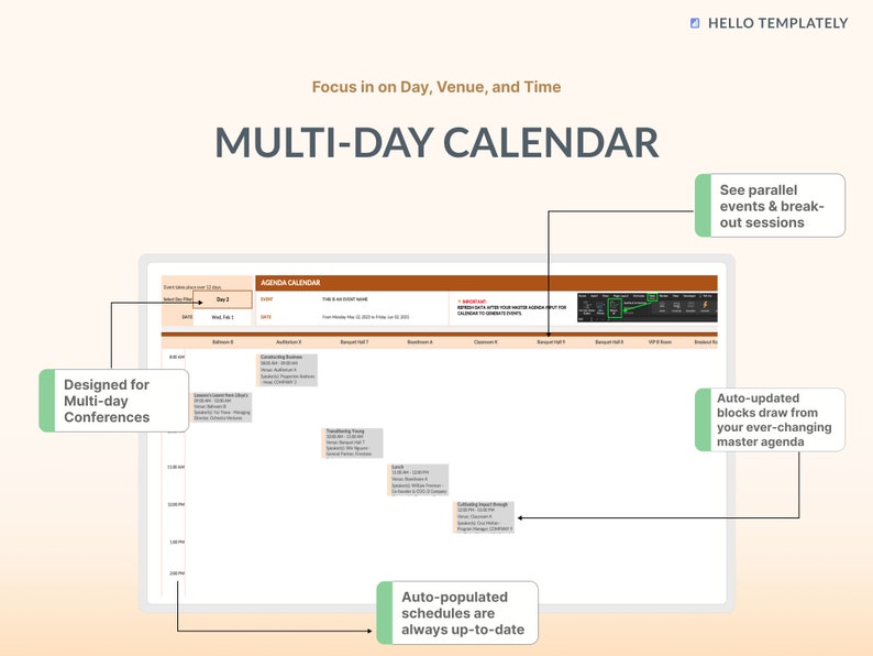 Event Planner Template: Excel Spreadsheet for Seminar & Conference - Etsy